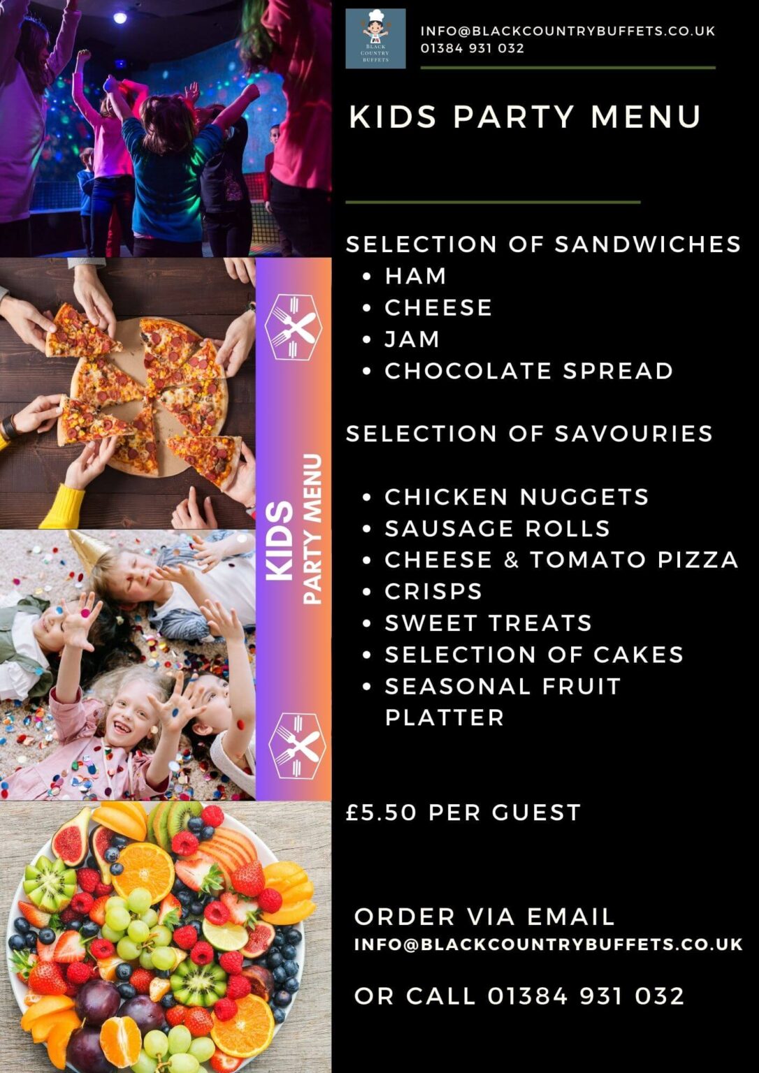 Kids' Party Menu | Buffet Catering | Birmingham | Midlands